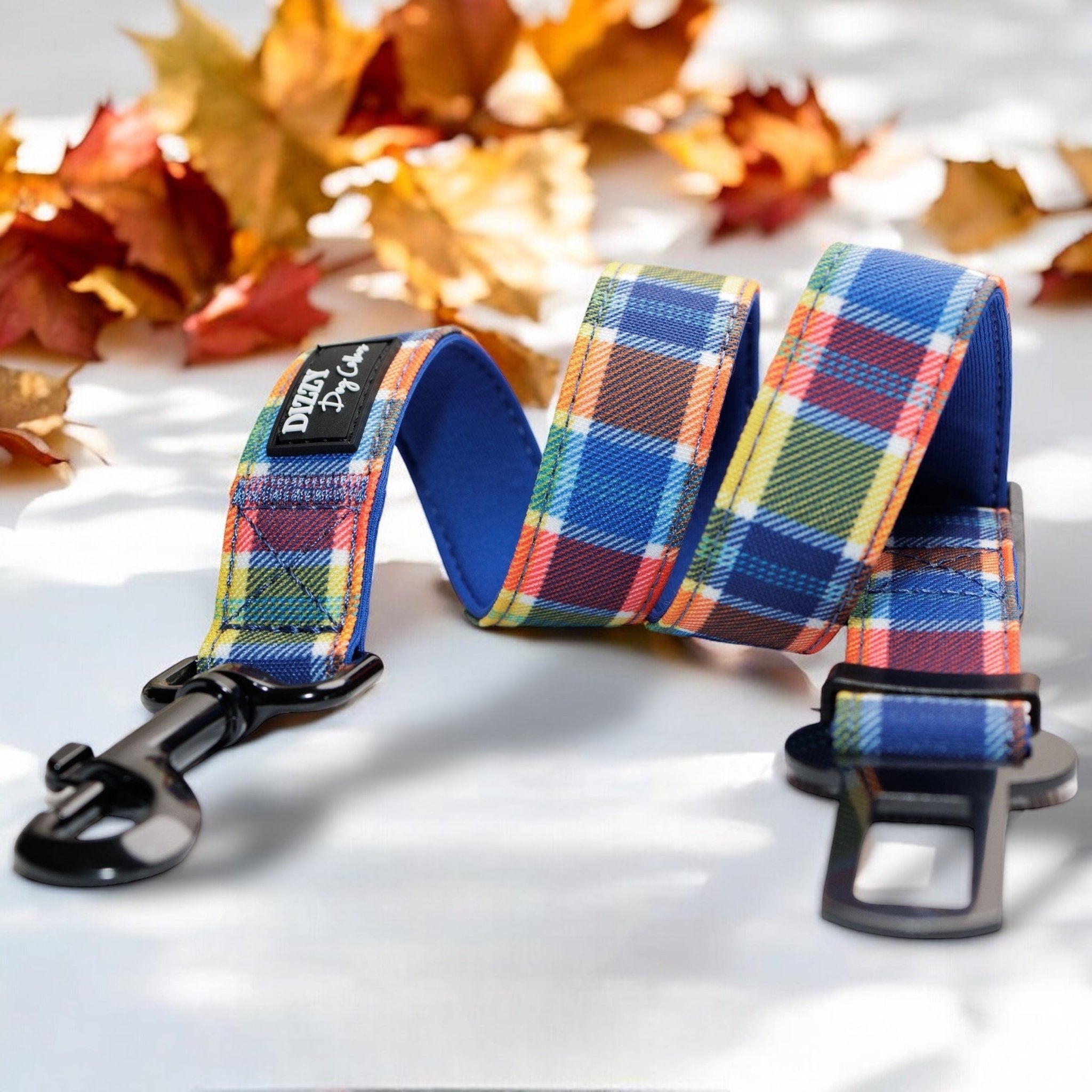 Dog Car Seatbelt | Car Restraint Tether | Country Plaid – Dizzy Dog Collars