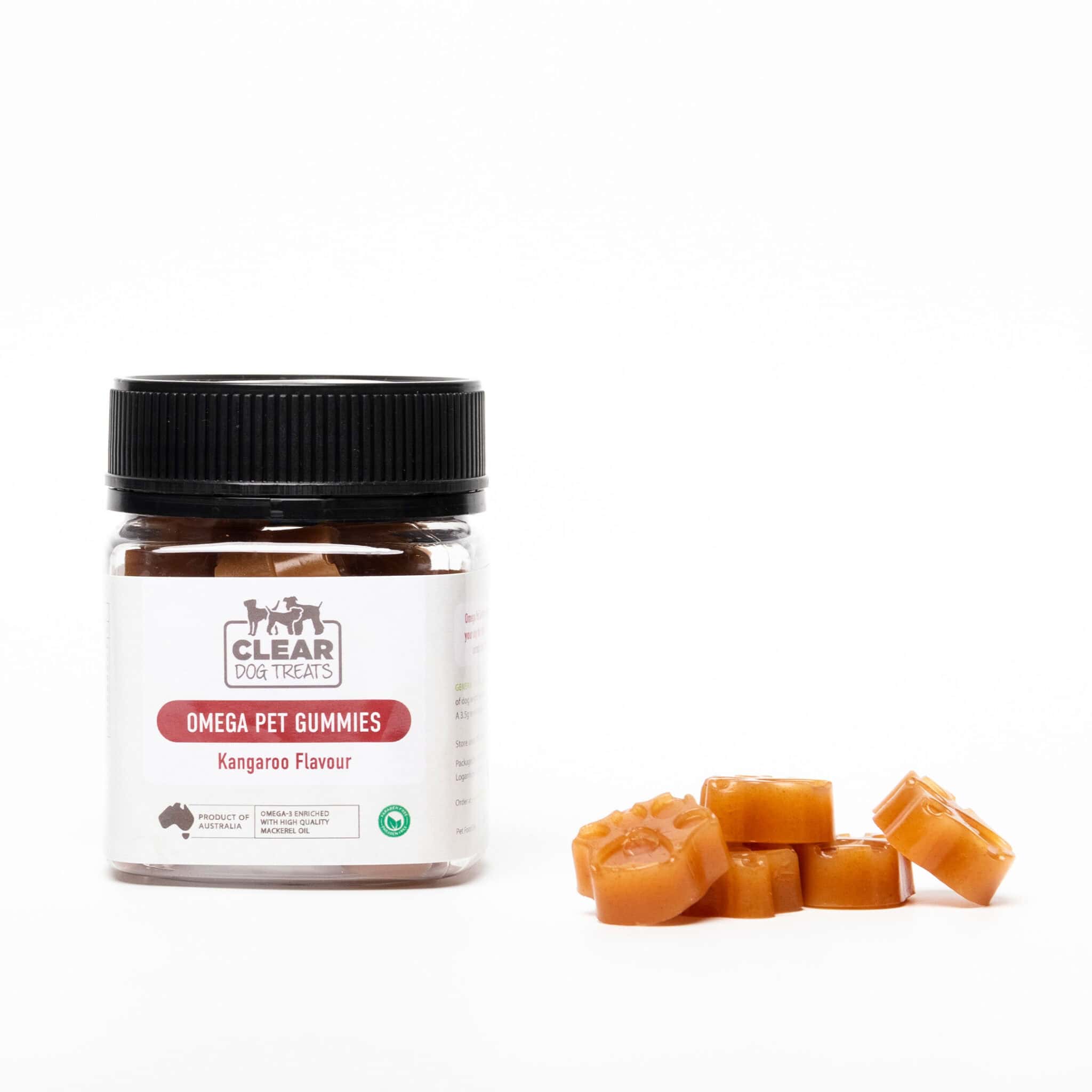 Omega Pet Gummies – Kangaroo | 100g By Clear Dog Pet Treats – Dizzy Dog ...
