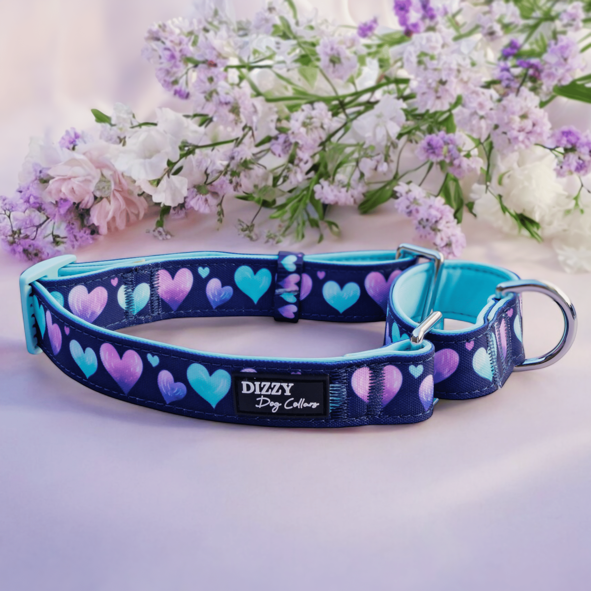 Hearts & Harmony Martingale Collar | Watercolor | Dizzy Dog Collars ...