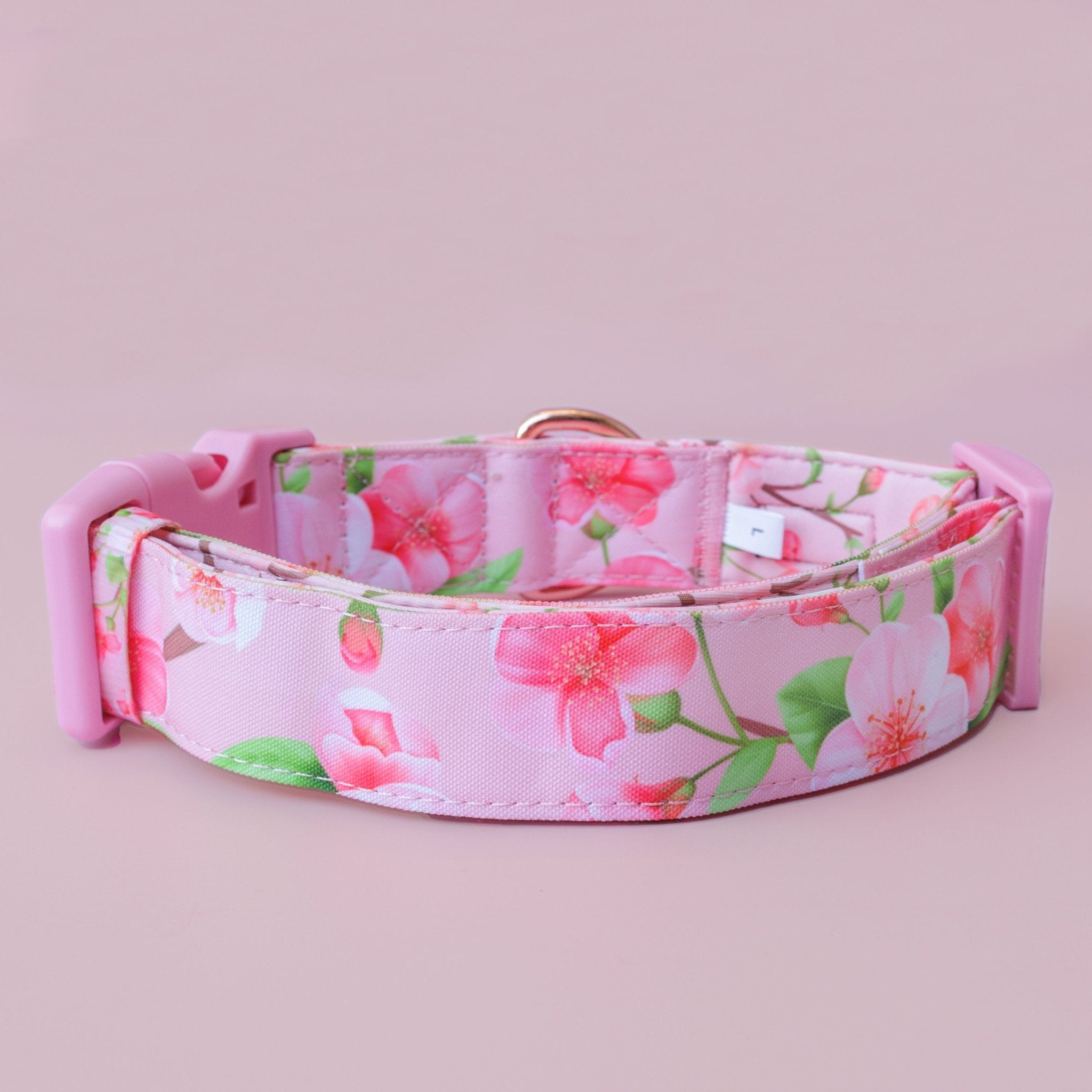 Extra Wide // Sweet Sakura Dog Collar | Canvas & Neoprene Dog Collar ...