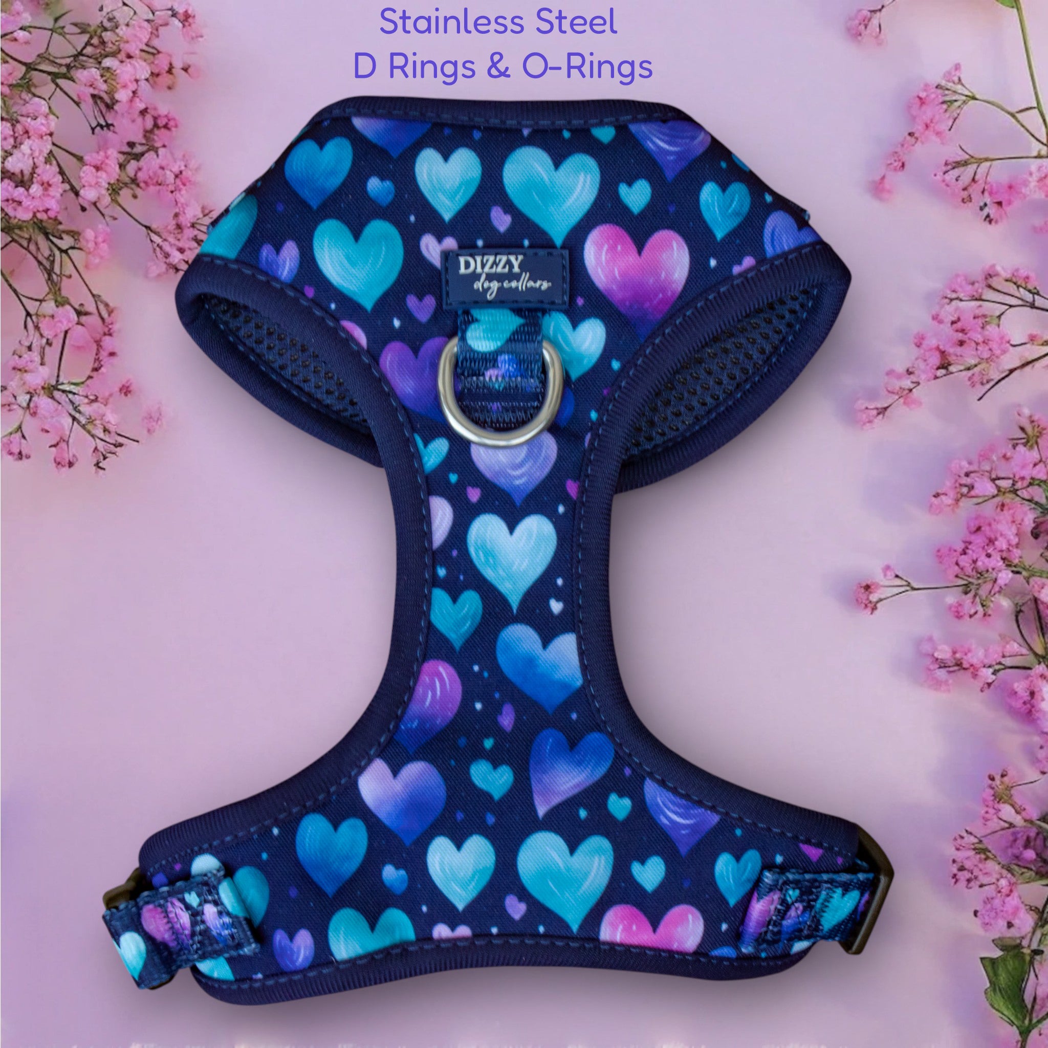 DOG HARNESS | Hearts & Harmony | Adjustable Dog Harness – Dizzy Dog Collars
