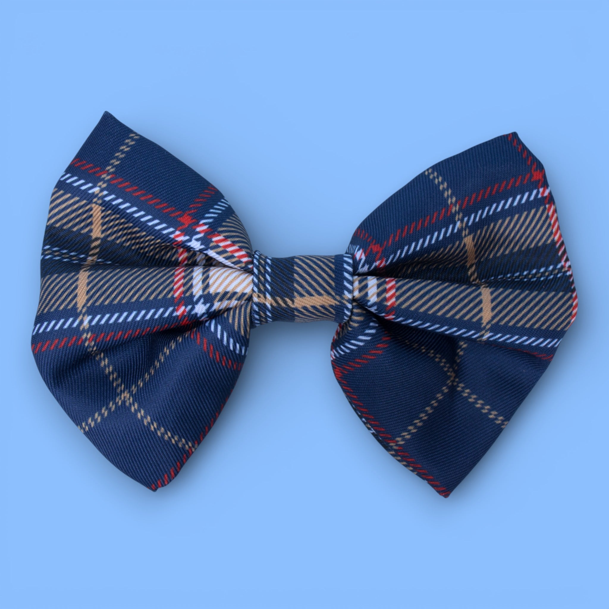 Highland Charm Bow Tie | Navy & Cream Plaid – Dizzy Dog Collars