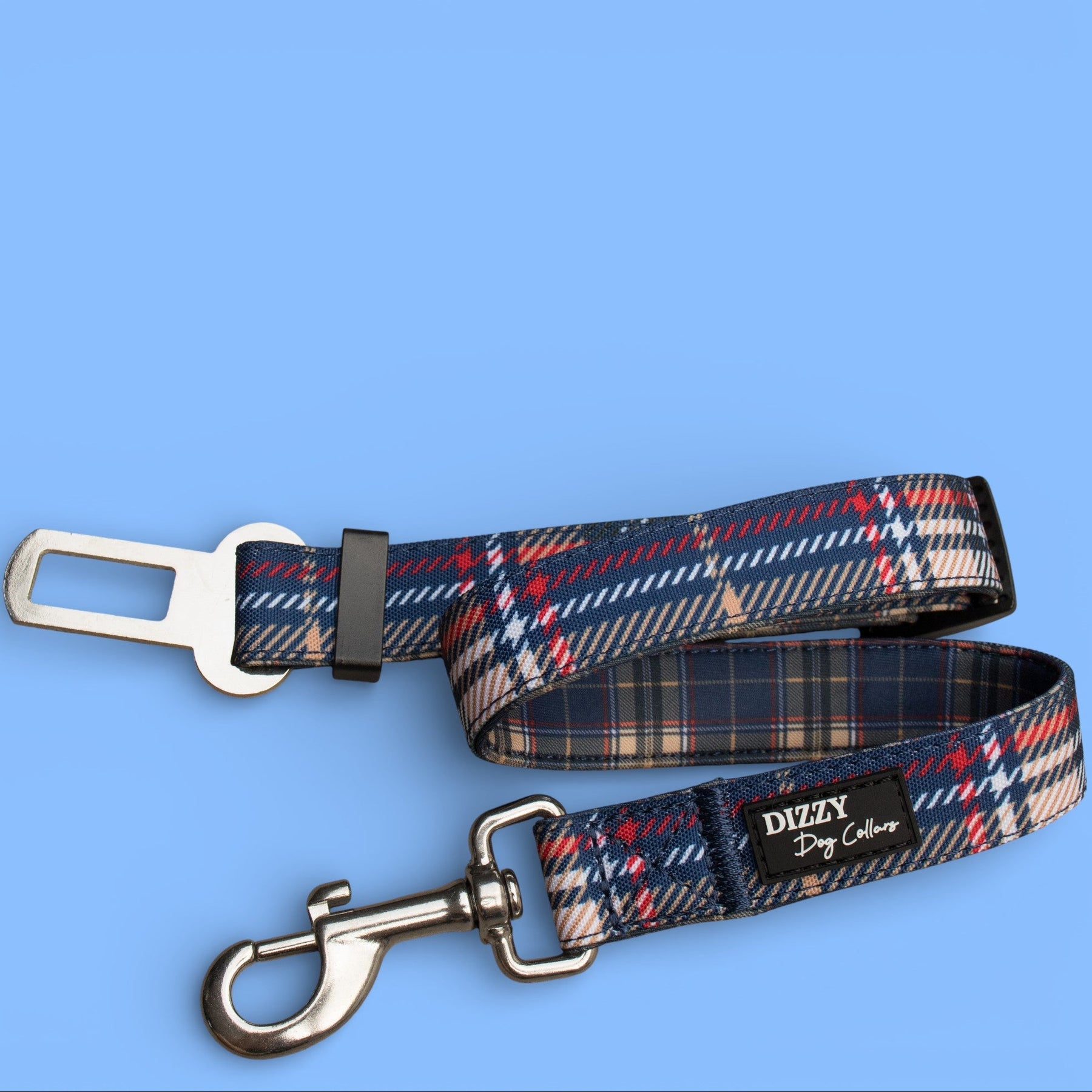 Highland Charm: Navy & Cream Plaid- Dog Car Seatbelt | Dog Car Restrai ...