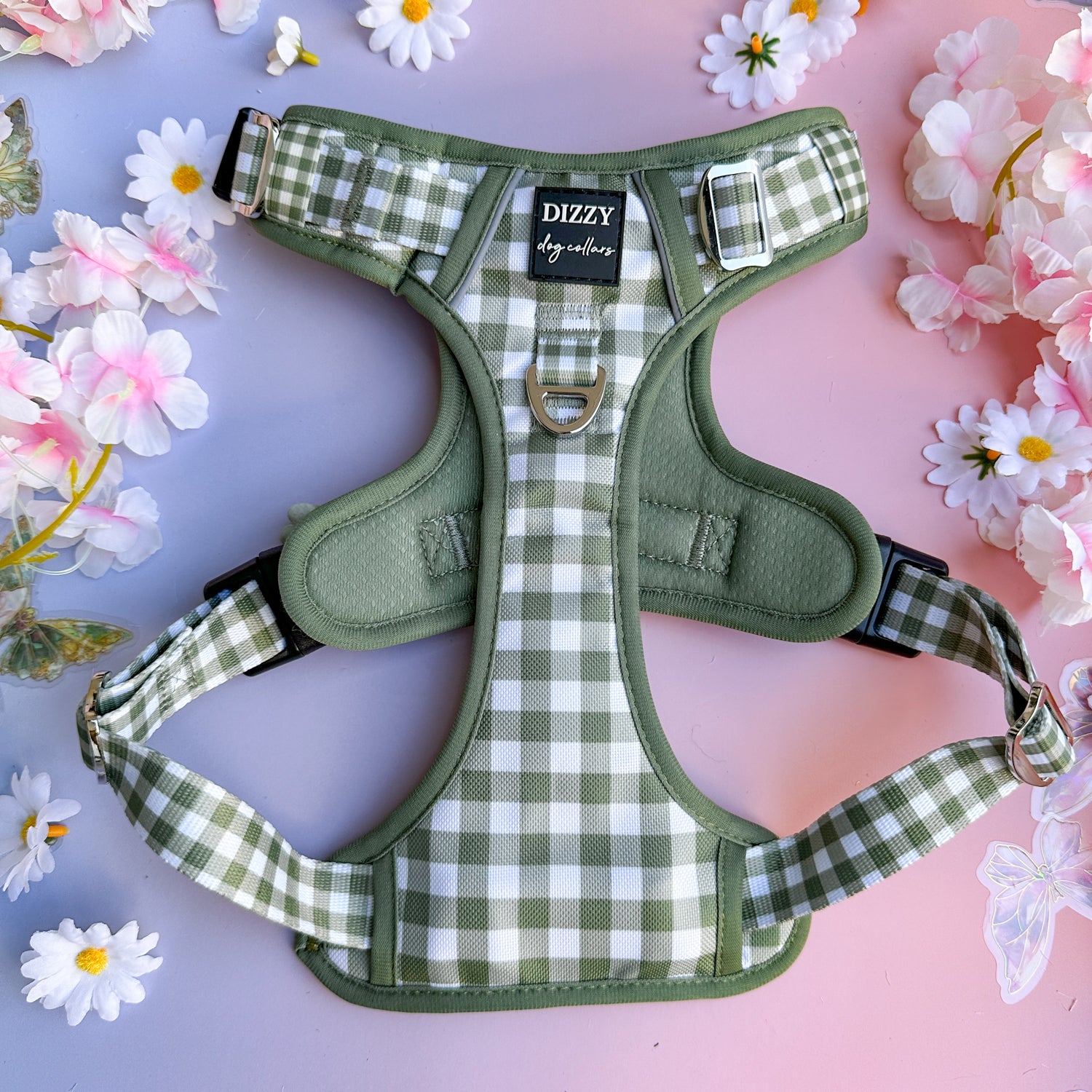 Sage Gingham No Pull Dog Harness | Step in | Reflective | Heavy Duty ...