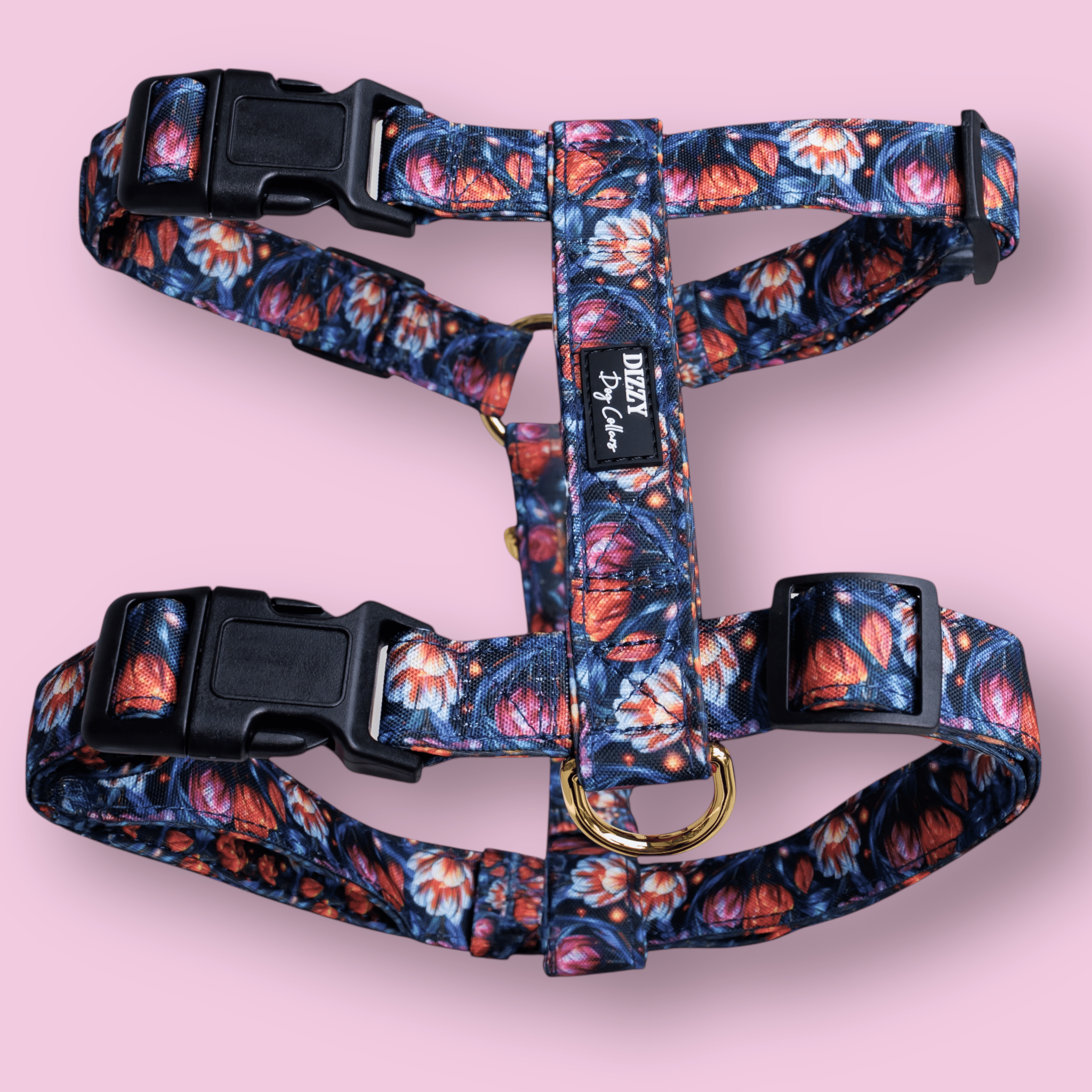Step in H Harness with front & back attachment | Twilight Tulips | Ful ...